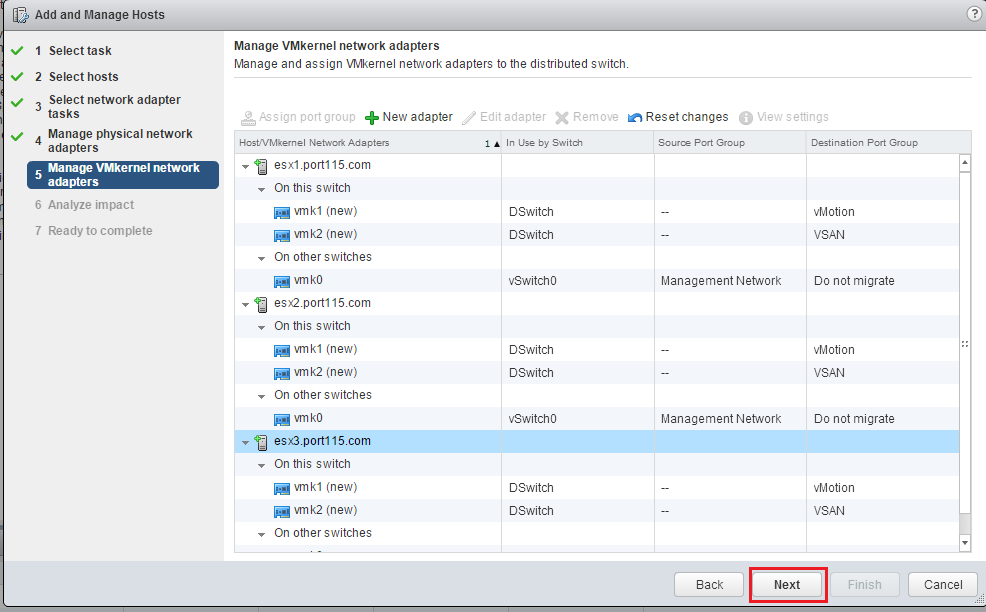 Nested Home Lab Part 13 Creating Vmkernel Ports Port115